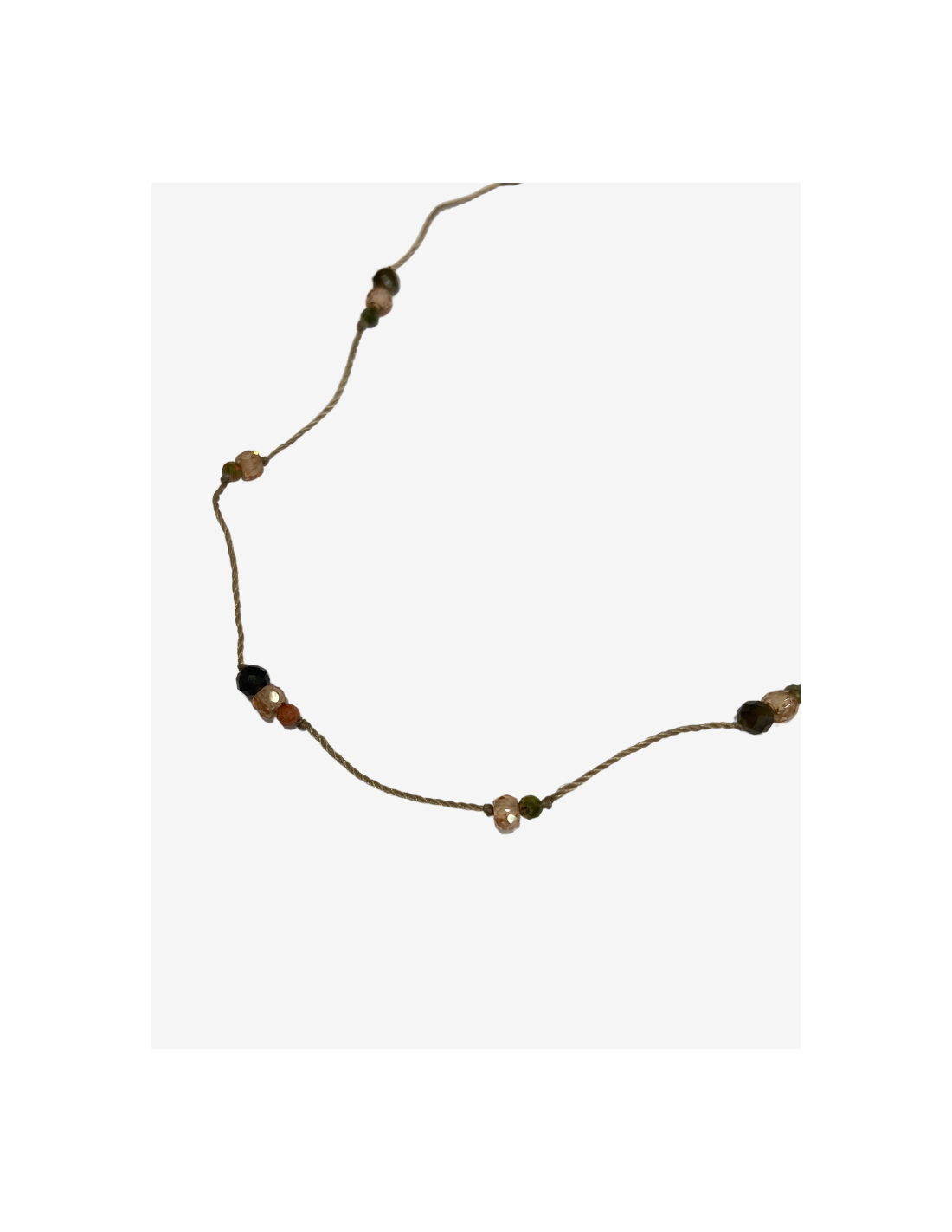 Rakhi Me ras de cou Leon, pierre uniakite, pierre de lune et oeil de ...